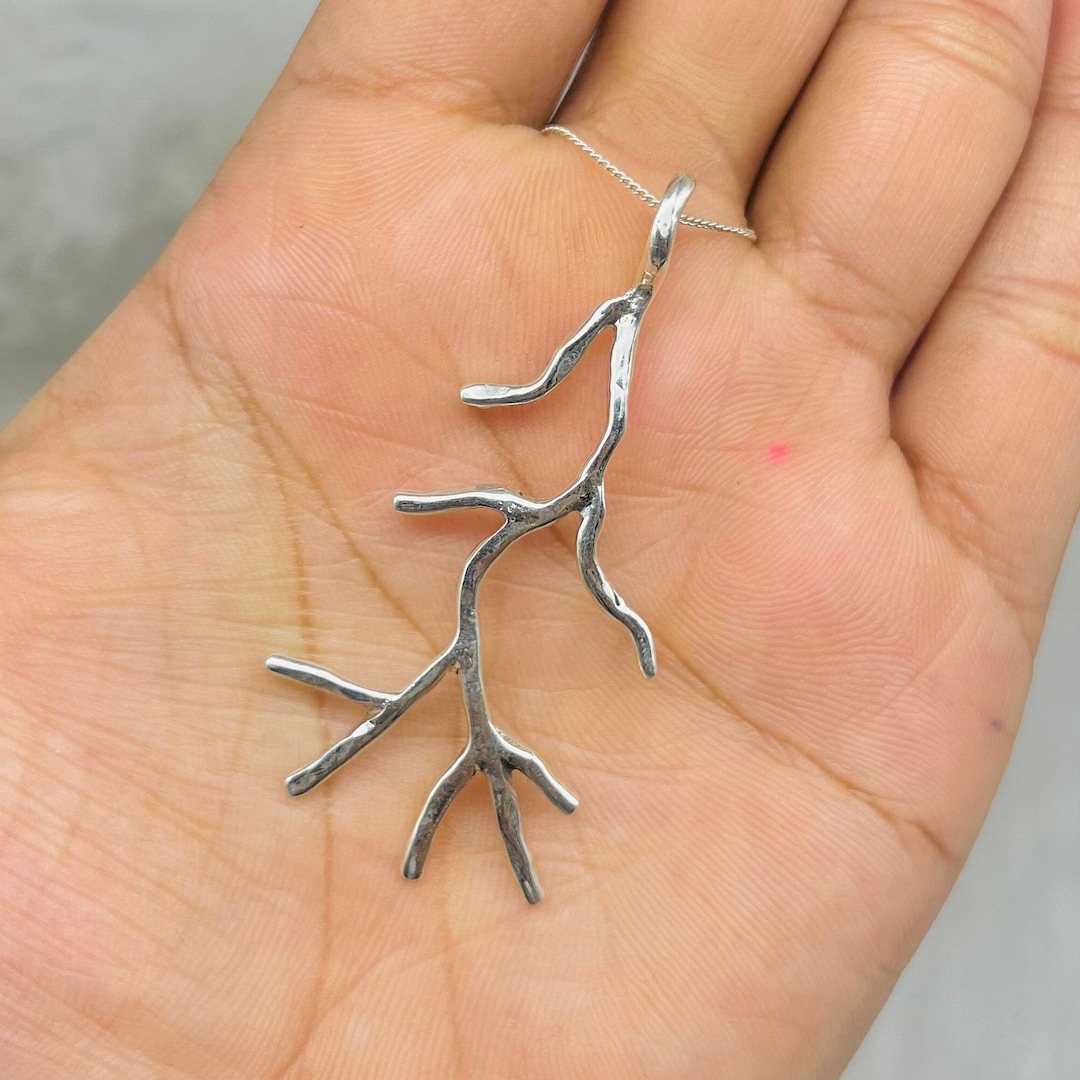 925 Sterling Silver Pendant, Handmade Silver Roots Pendant for Women's ...