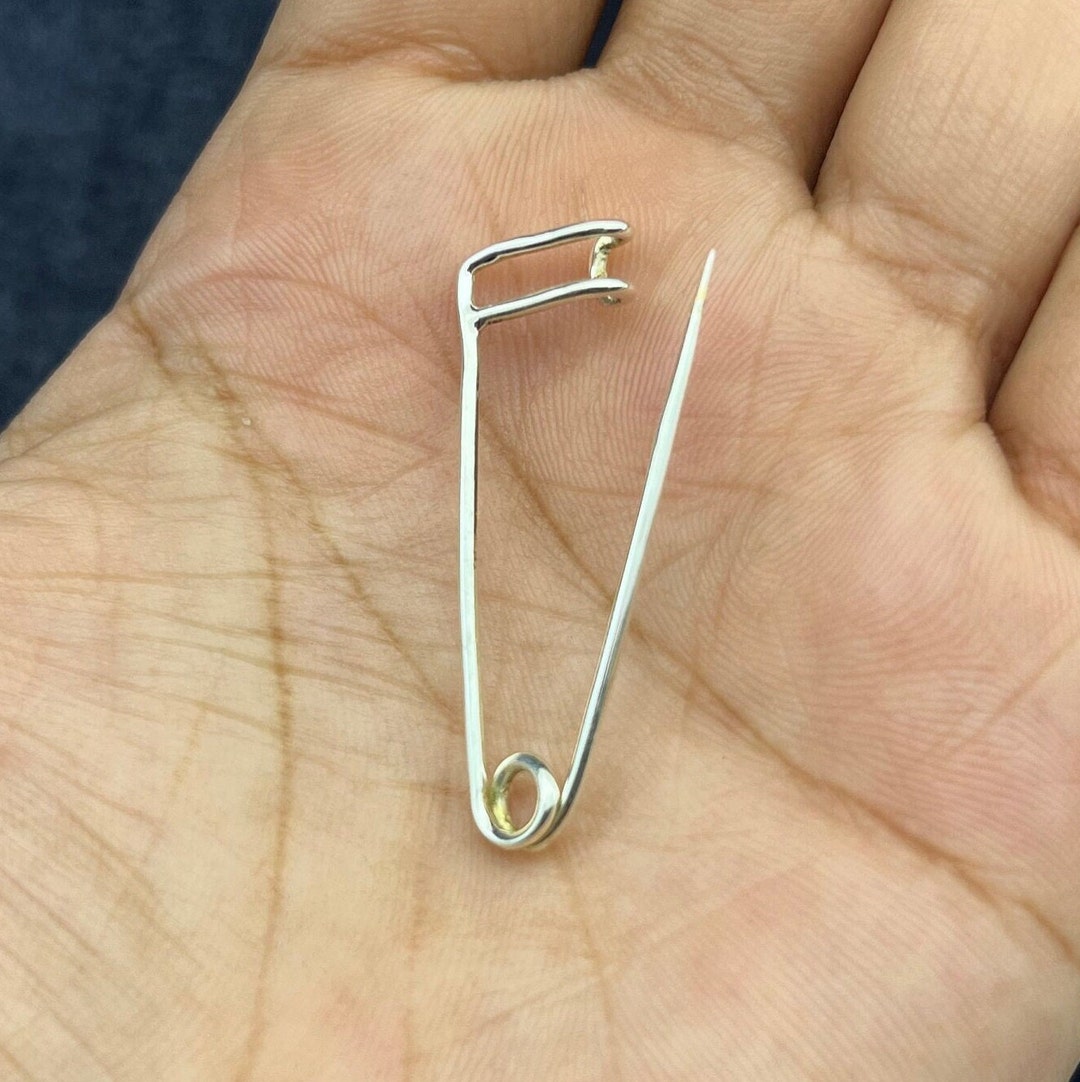 925 Sterling Silver Safety Pin Brooch, Simple Silver Safety Pin ...