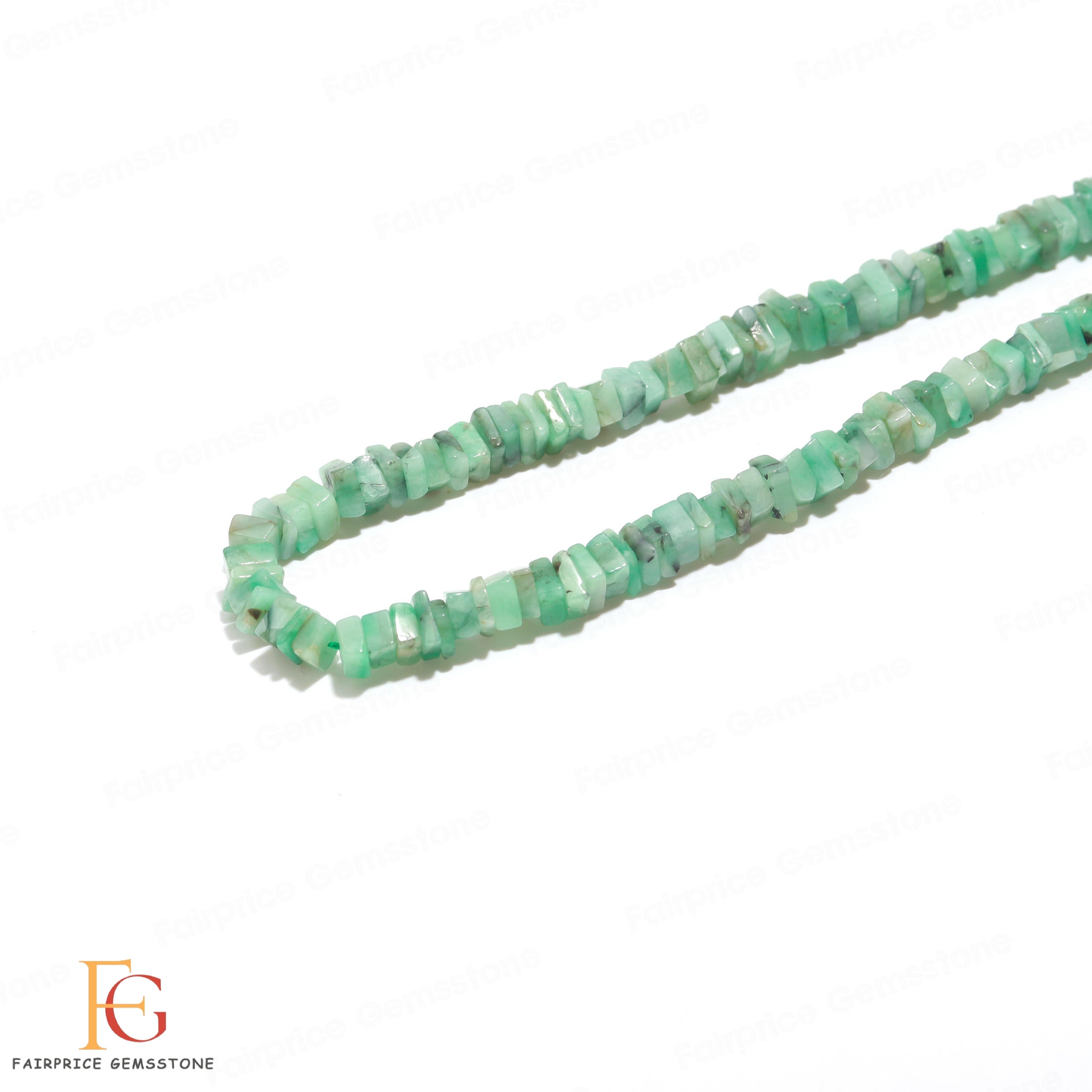 AAA Natural Emerald Heishi Square Gemstone Beads, Emerald Plain Beads ...