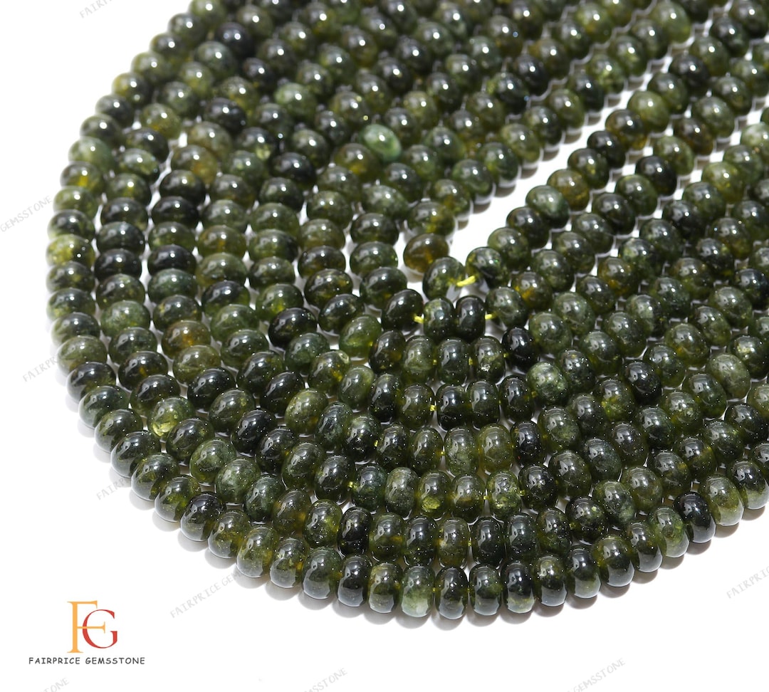 AAA+ Quality Green Moldavite Quartz Smooth Beads, Moldavite Rondelle ...