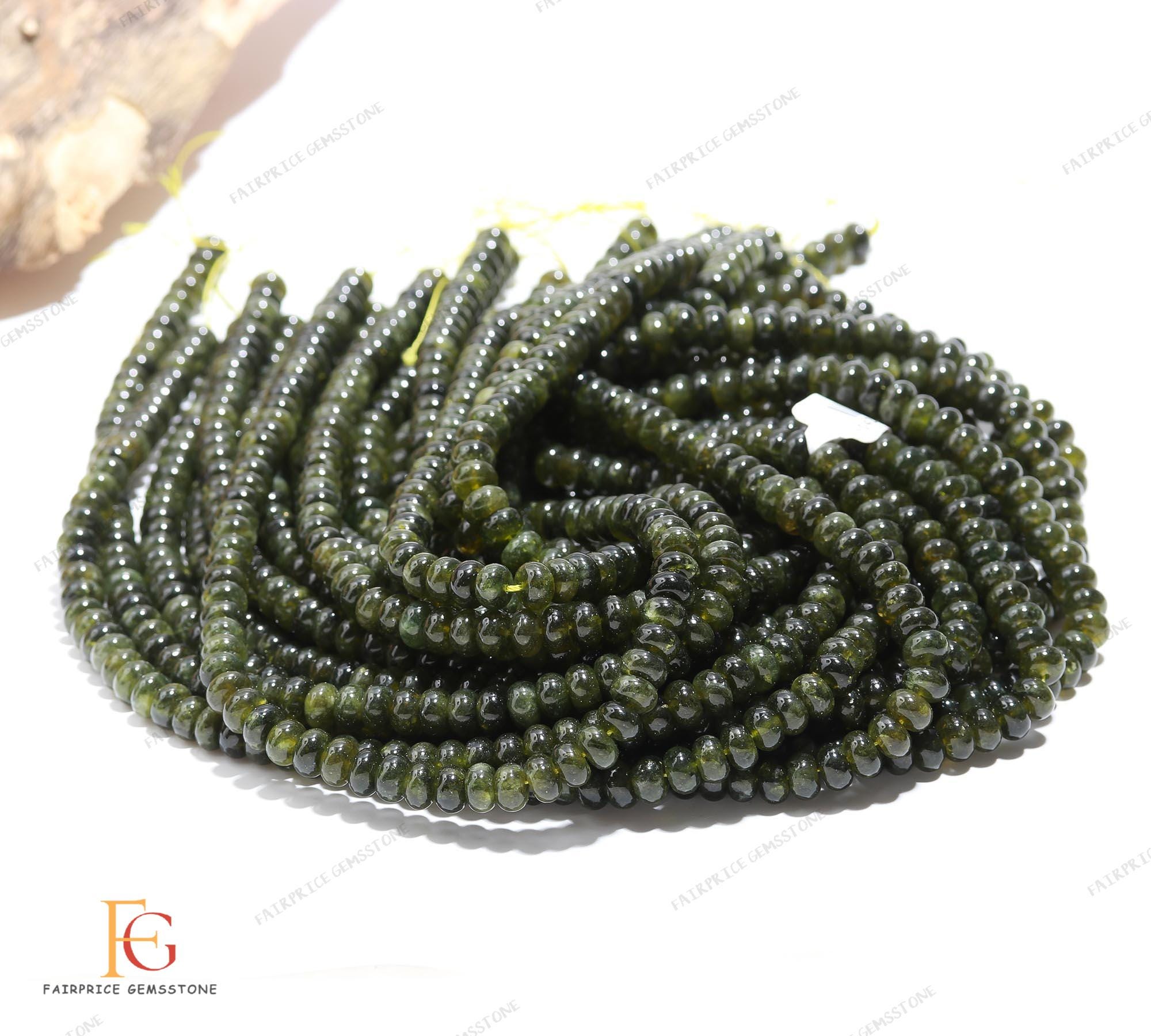 AAA+ Quality Green Moldavite Quartz Smooth Beads, Moldavite Rondelle ...