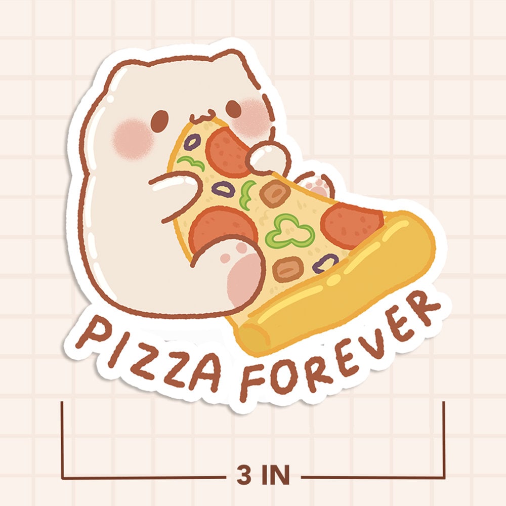 Pizza Sticker Cute Pizza Sticker Kawaii Vinyl Sticker Cute Vinyl ...