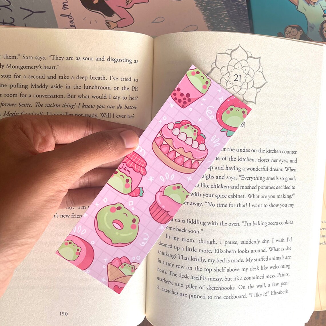 Kawaii Strawberry Frog Bookmark Pink Bookmark Frog Kawaii Bookmark Frog ...