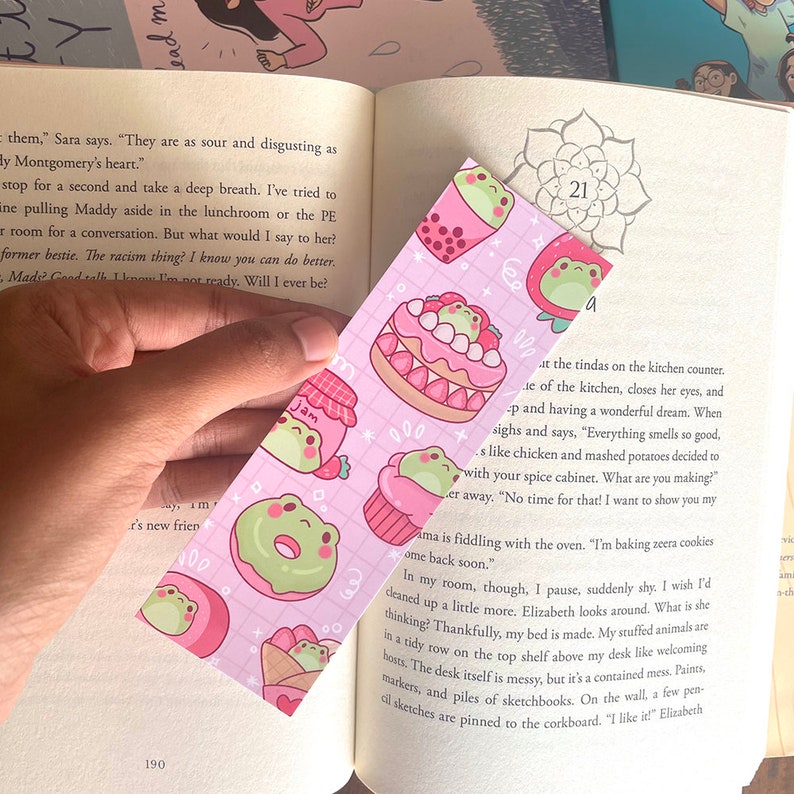 Kawaii Strawberry Frog Bookmark Pink Bookmark Frog Kawaii Bookmark Frog ...