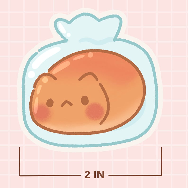 Cat Bread Sticker Kawaii Bakery Kawaii Cat Cute Breakfast Sticker ...