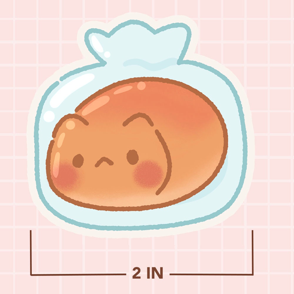 Cat Bread Sticker Kawaii Bakery Kawaii Cat Cute Breakfast Sticker ...