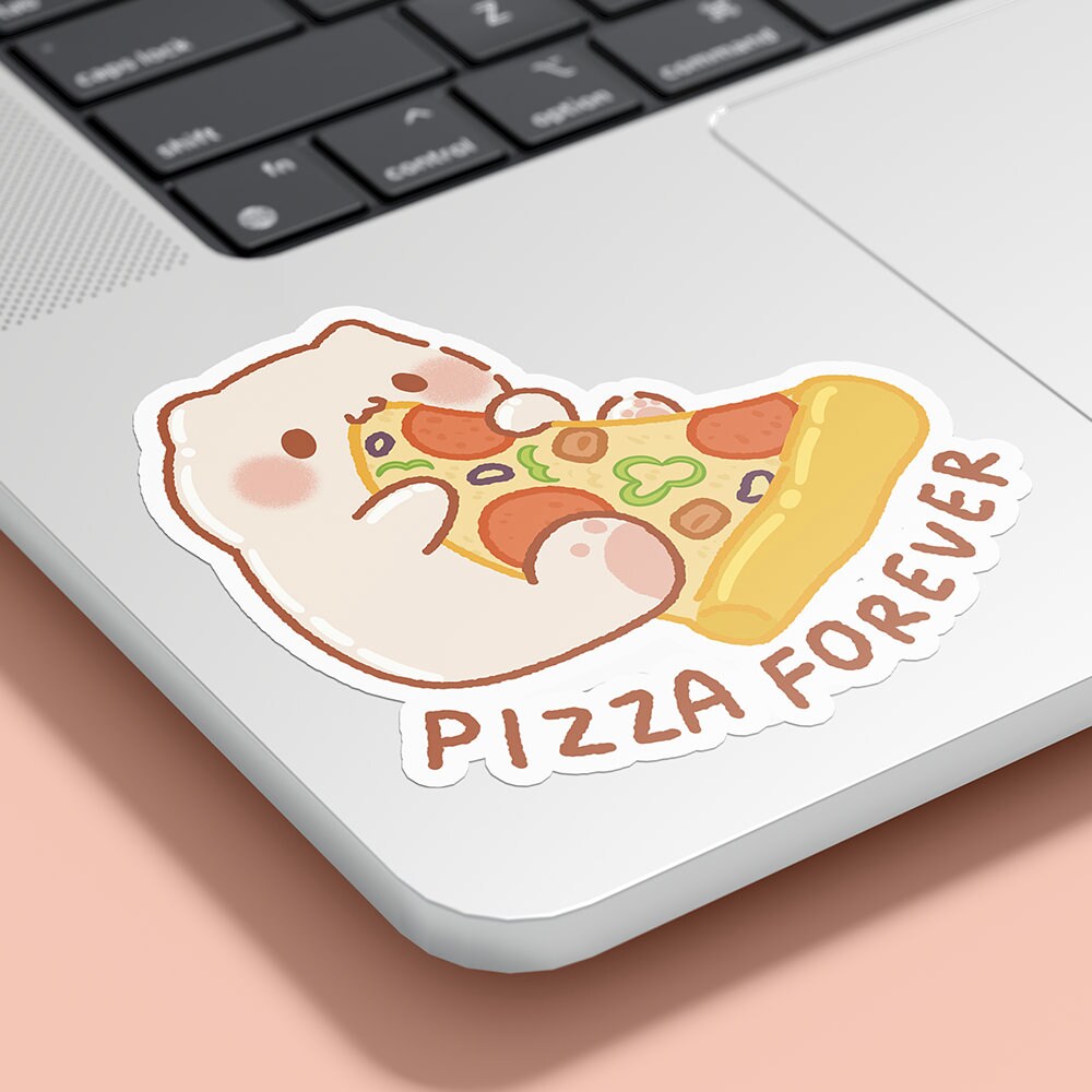 Pizza Sticker Cute Pizza Sticker Kawaii Vinyl Sticker Cute Vinyl ...