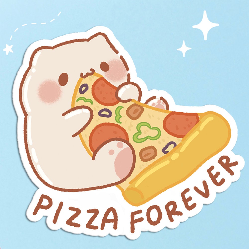 Pizza Sticker Cute Pizza Sticker Kawaii Vinyl Sticker Cute Vinyl ...