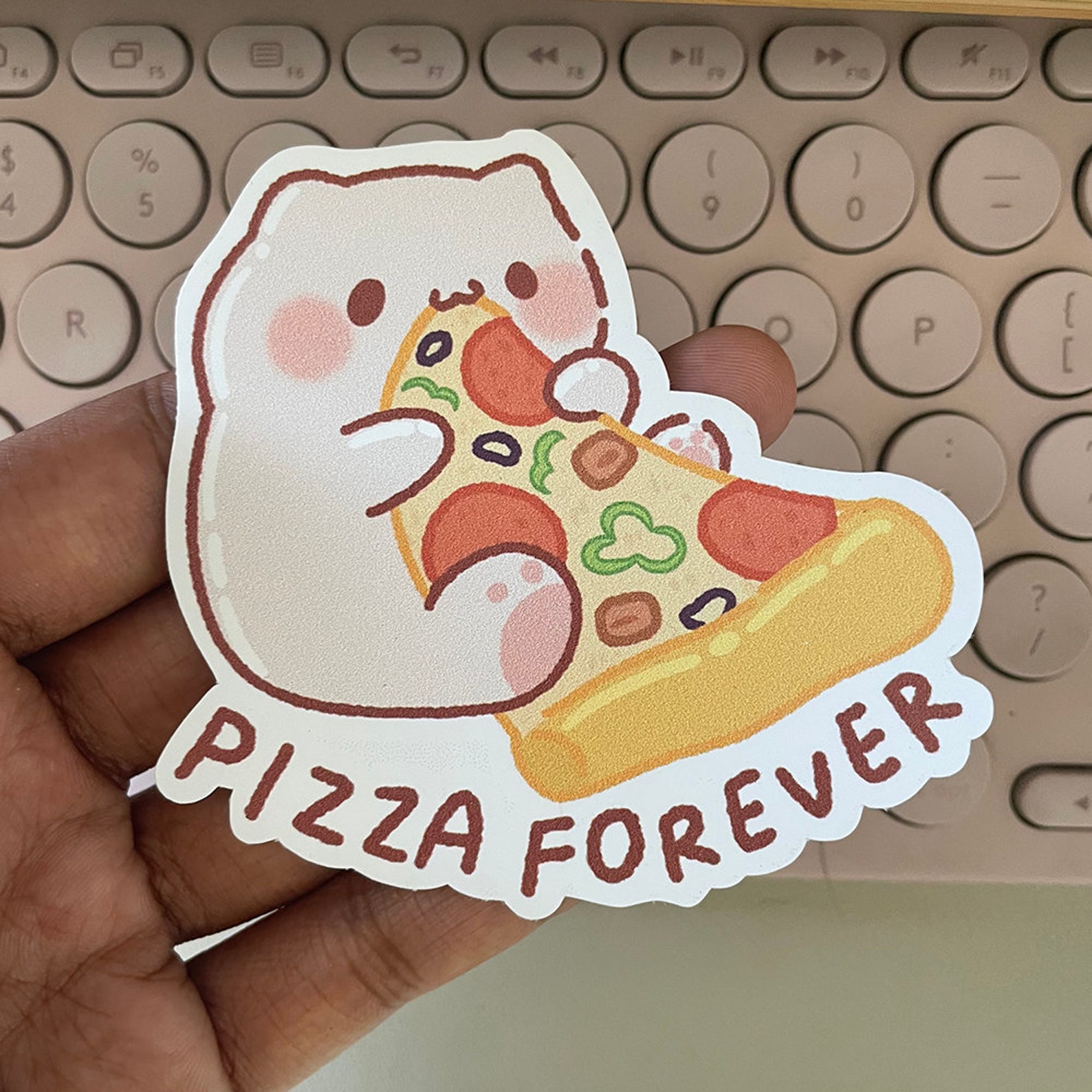 Pizza Sticker Cute Pizza Sticker Kawaii Vinyl Sticker Cute Vinyl ...