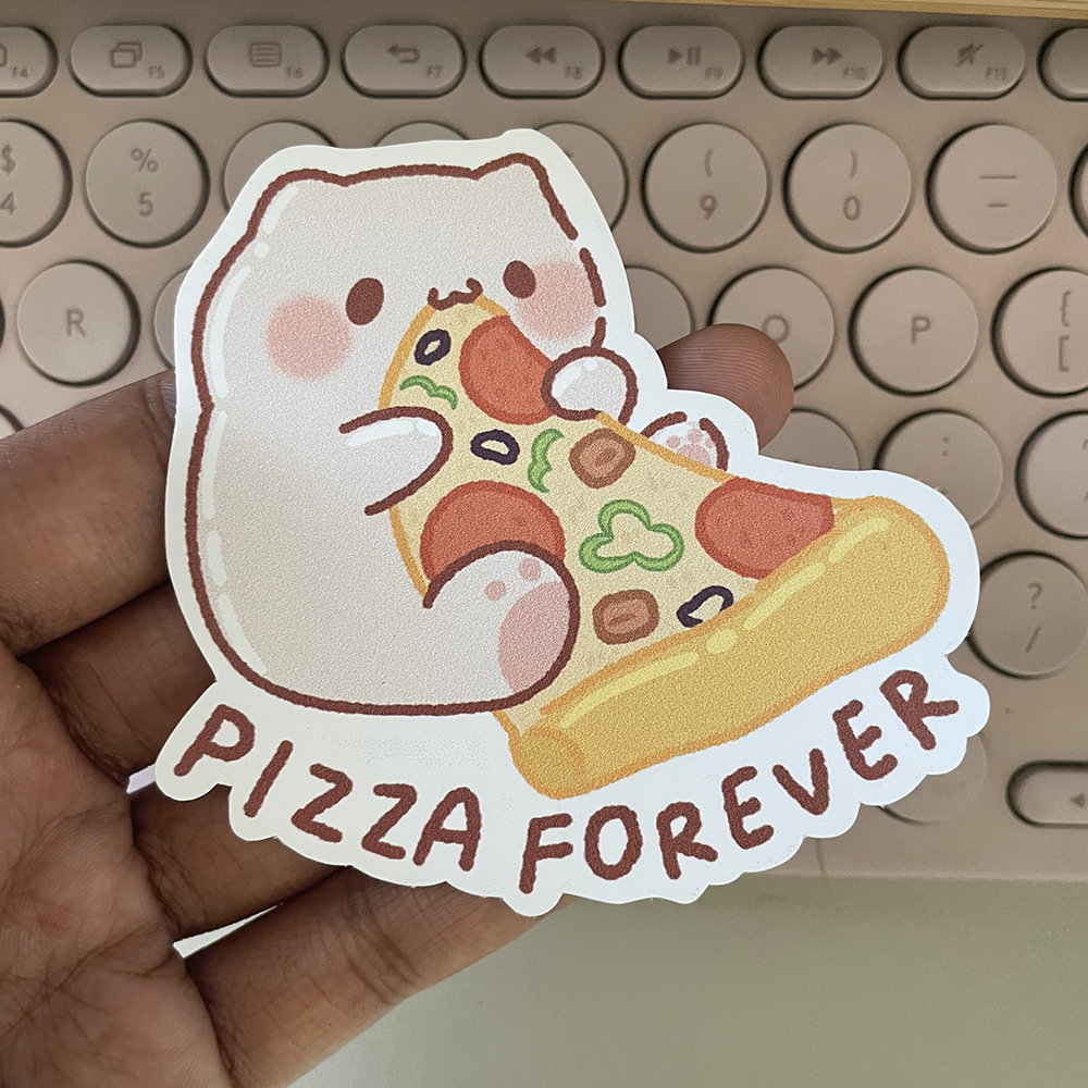Pizza Sticker Cute Pizza Sticker Kawaii Vinyl Sticker Cute Vinyl ...