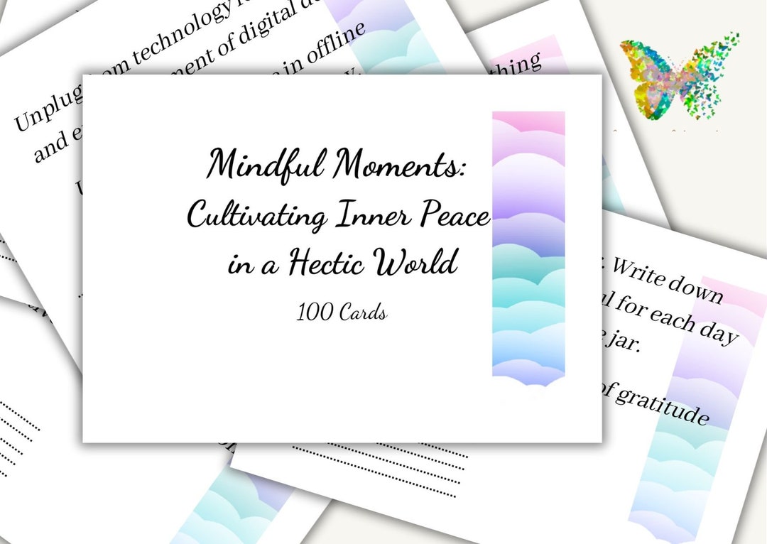 Mindfulness Cards, Instant Download, PNG,PDF, Mindful Gift, Self Love ...