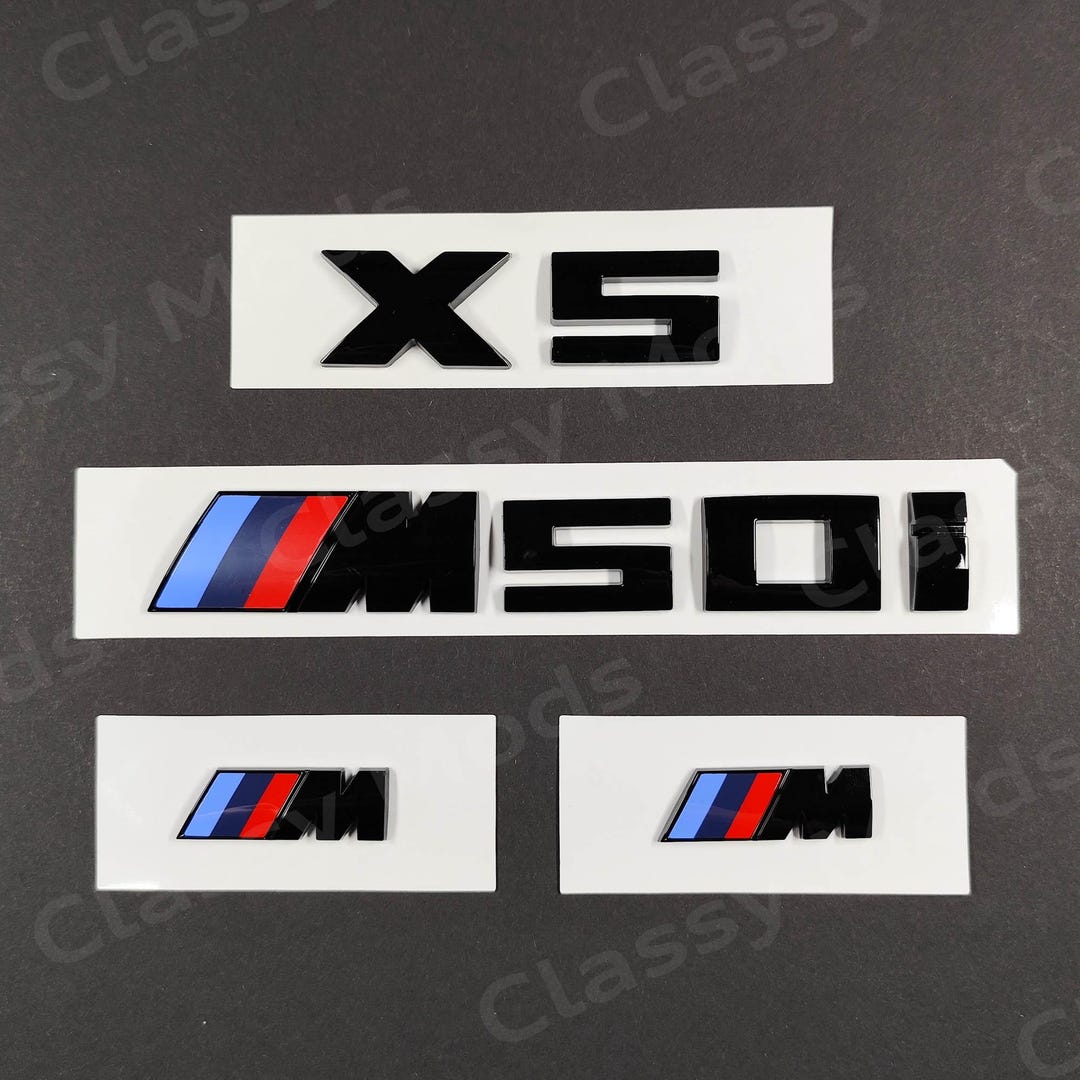 X5 M50i Gloss Black Badges for BMW Emblem Set M Sport - Etsy