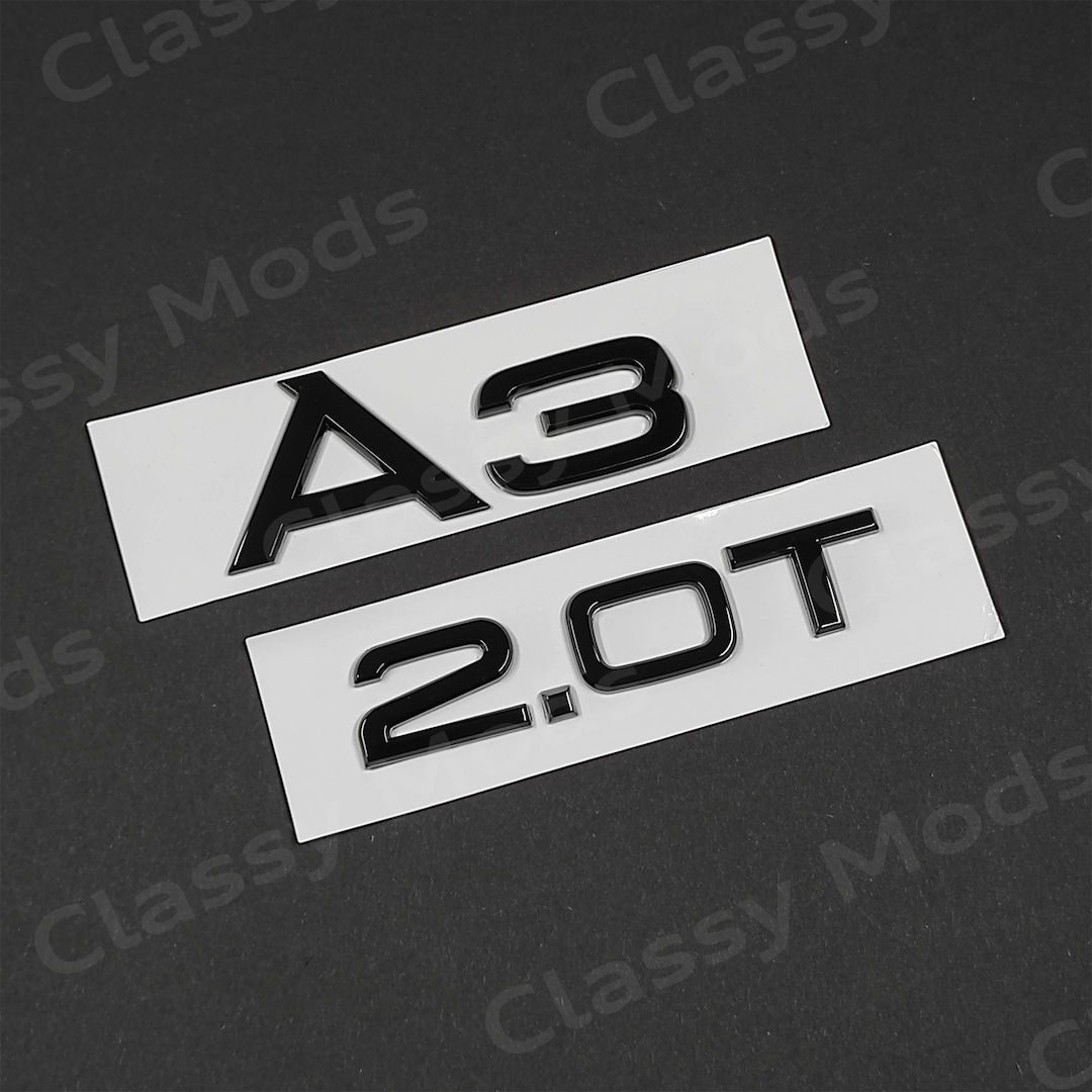 Audi A3 2.0T Gloss Black Rear Badge Emblem Letters - Etsy