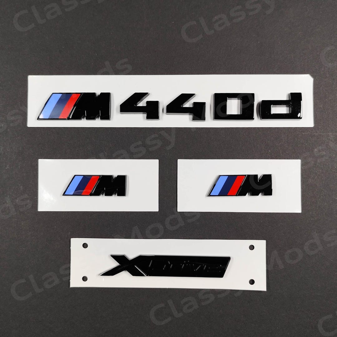 M440d Xdrive Gloss Black Badges for BMW Emblem Set M Power - Etsy