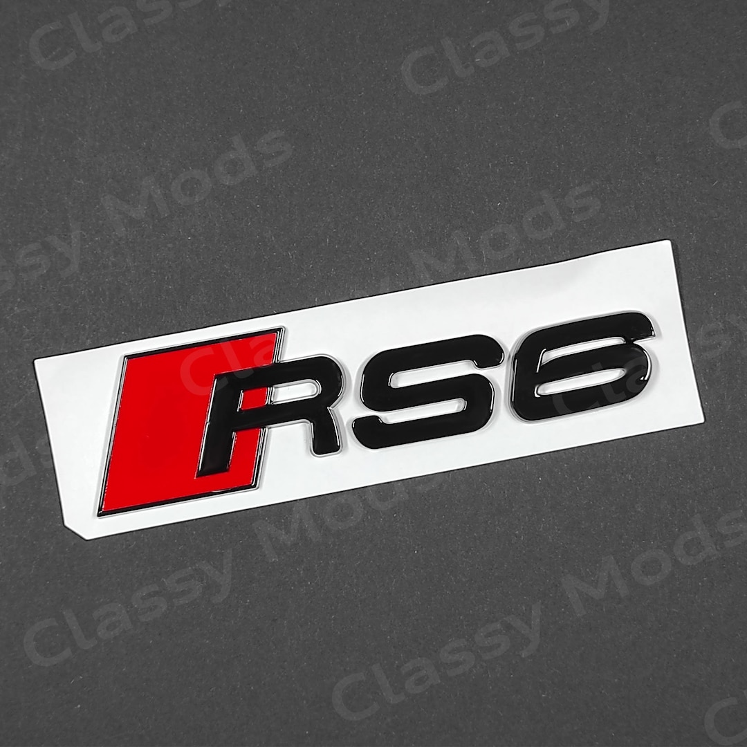 Audi RS6 Gloss Black Rear Emblem Badge Lettering - Etsy