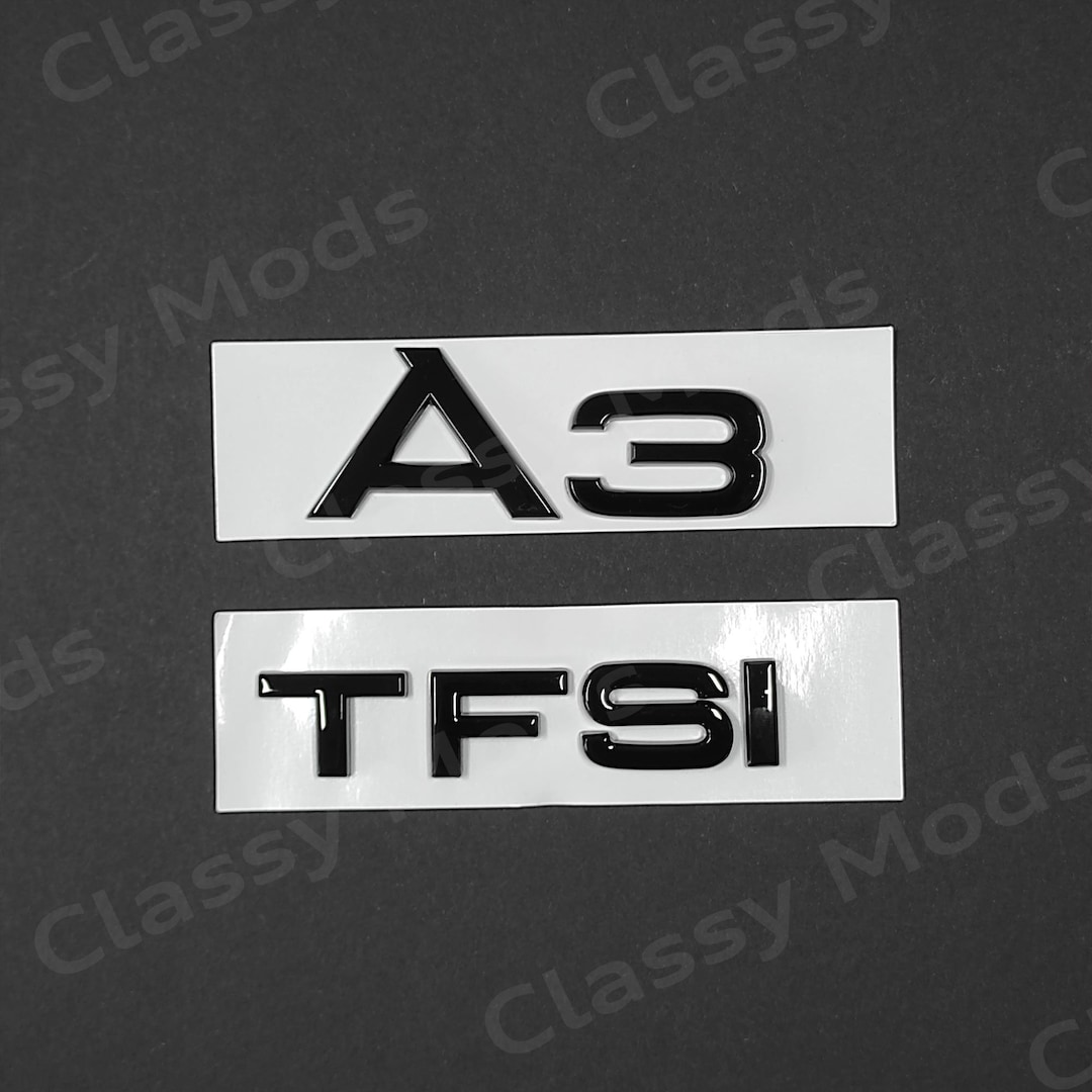 Audi A3 TFSI Gloss Black Rear Badge Emblem Letters - Etsy