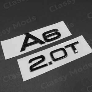 Audi A6 2.0T Gloss Black Rear Badge Emblem Letters - Etsy