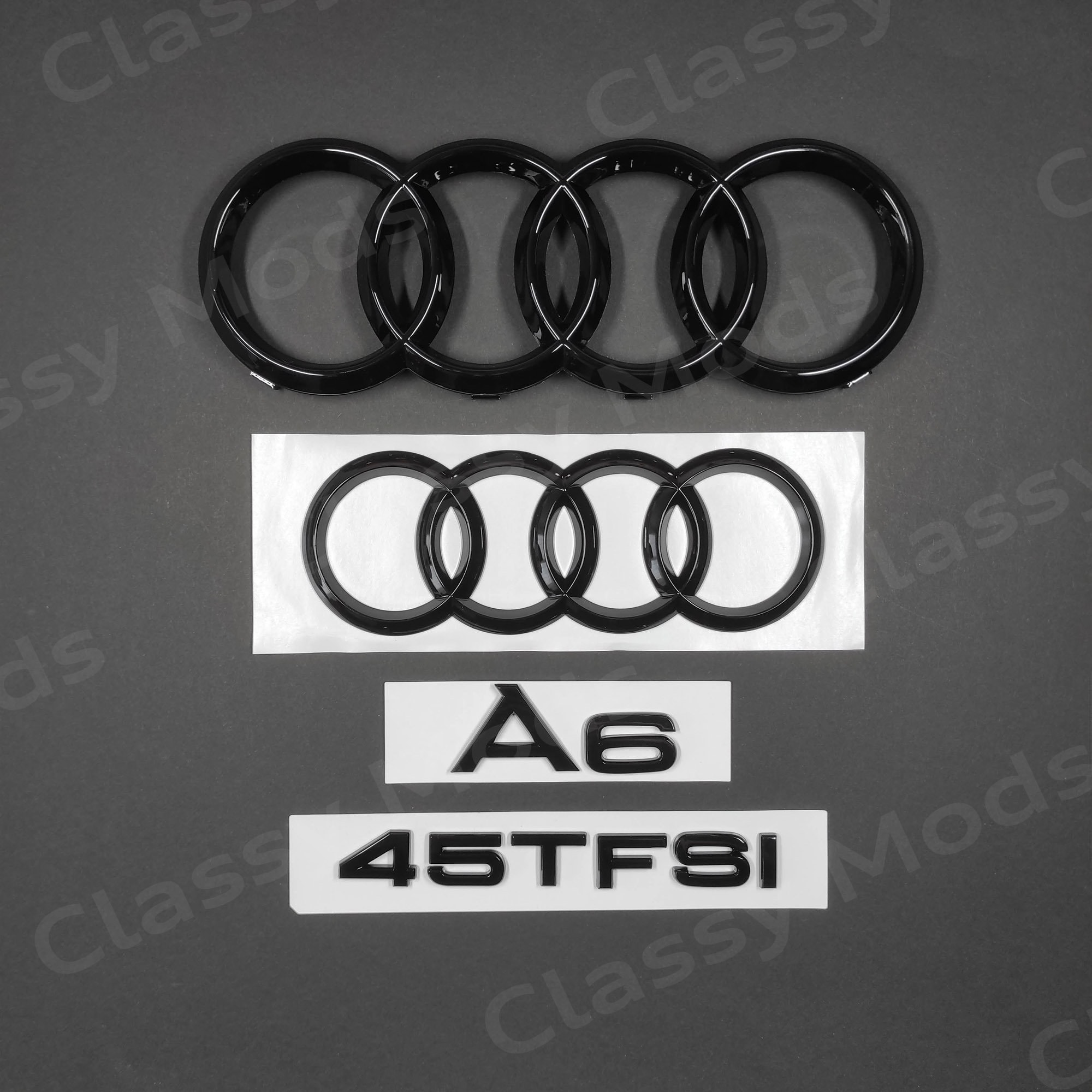 Audi A6 C8 45TFSI Quattro Front & Rear Rings Emblem Badge SET - Etsy