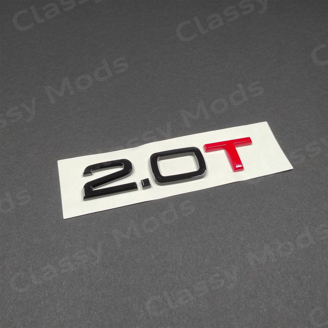 Audi 2.0T Gloss Black/red Rear Emblem Badge Letters - Etsy