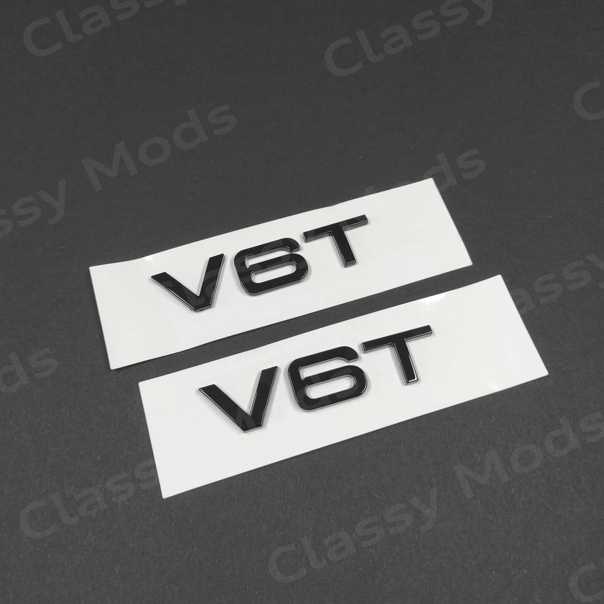 Audi V6T Gloss Black Side Fender Emblems Badge Letters - Etsy