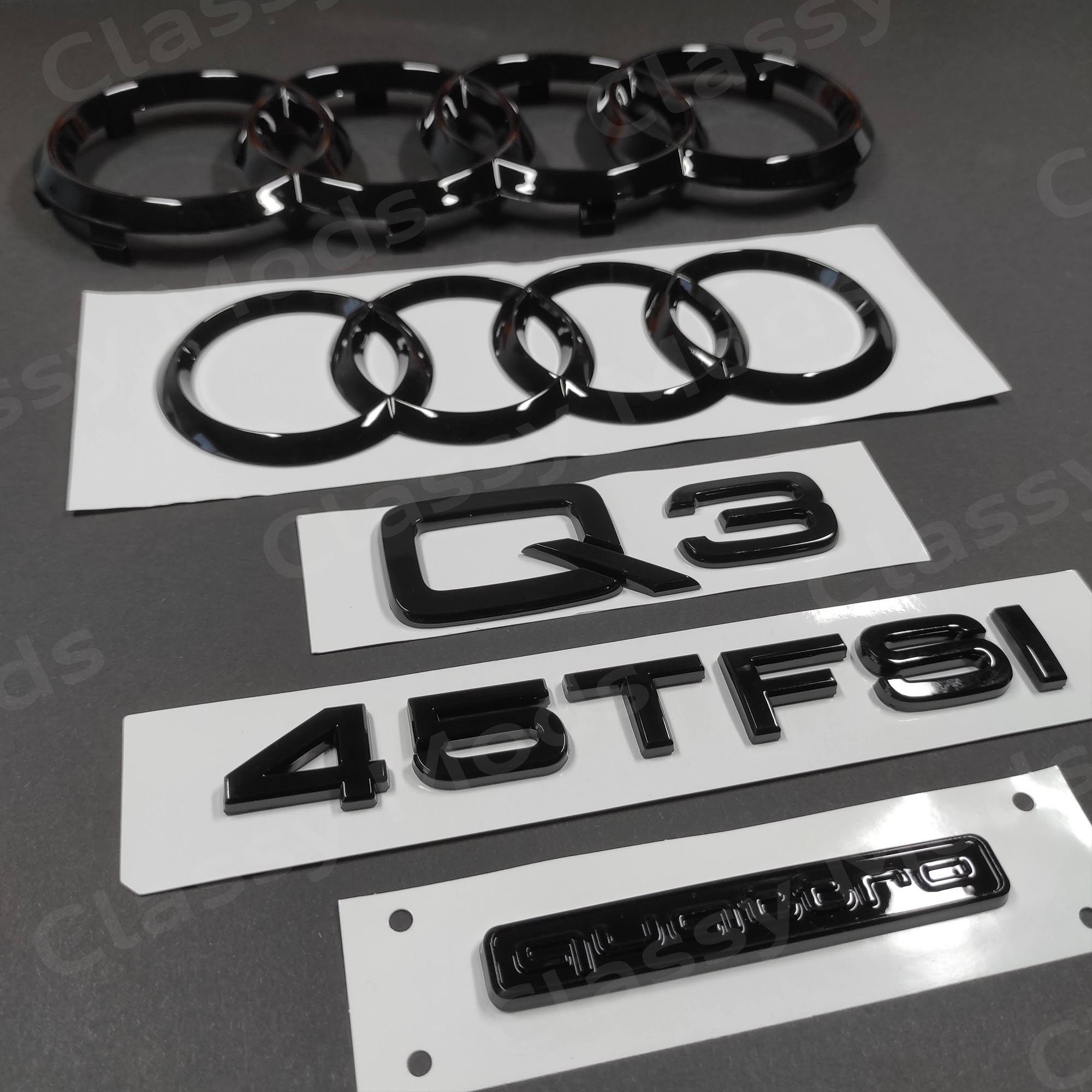 Audi Q3 45TFSI Quattro S-line 2018 Front & Rear Rings Emblem - Etsy