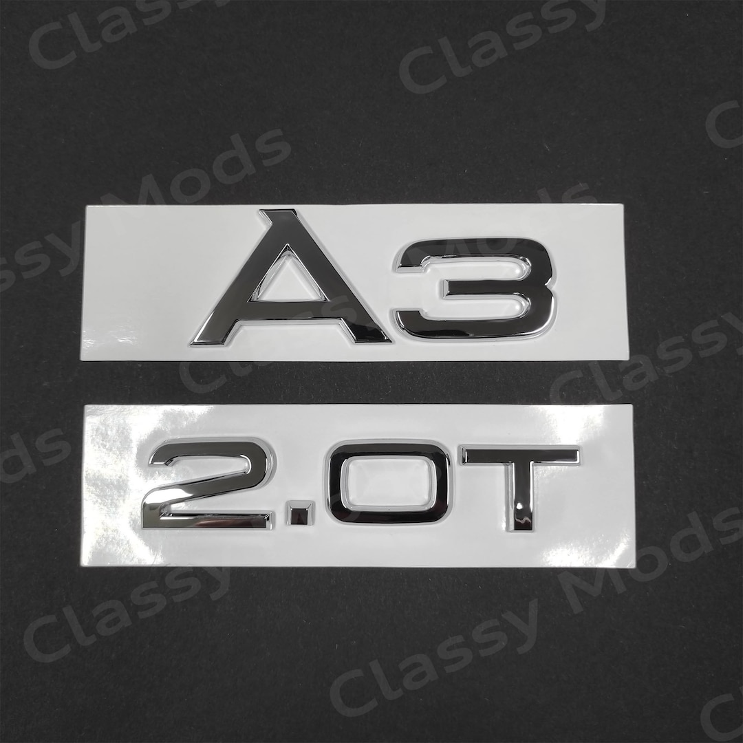 Audi A3 2.0T Chrome Rear Badge Emblem Letters - Etsy