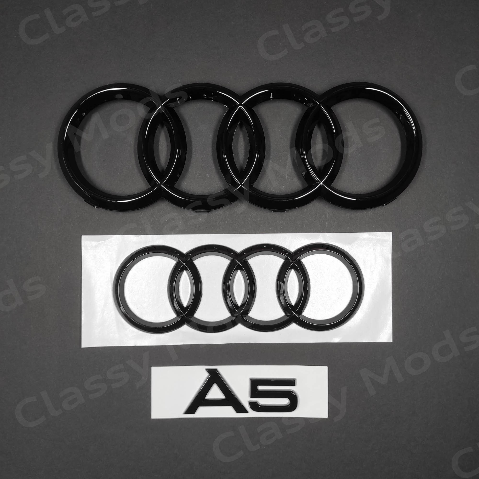 Audi A5 COUPE Front & Rear Rings Emblem Badge SET Gloss Black 2008-2019 - Etsy