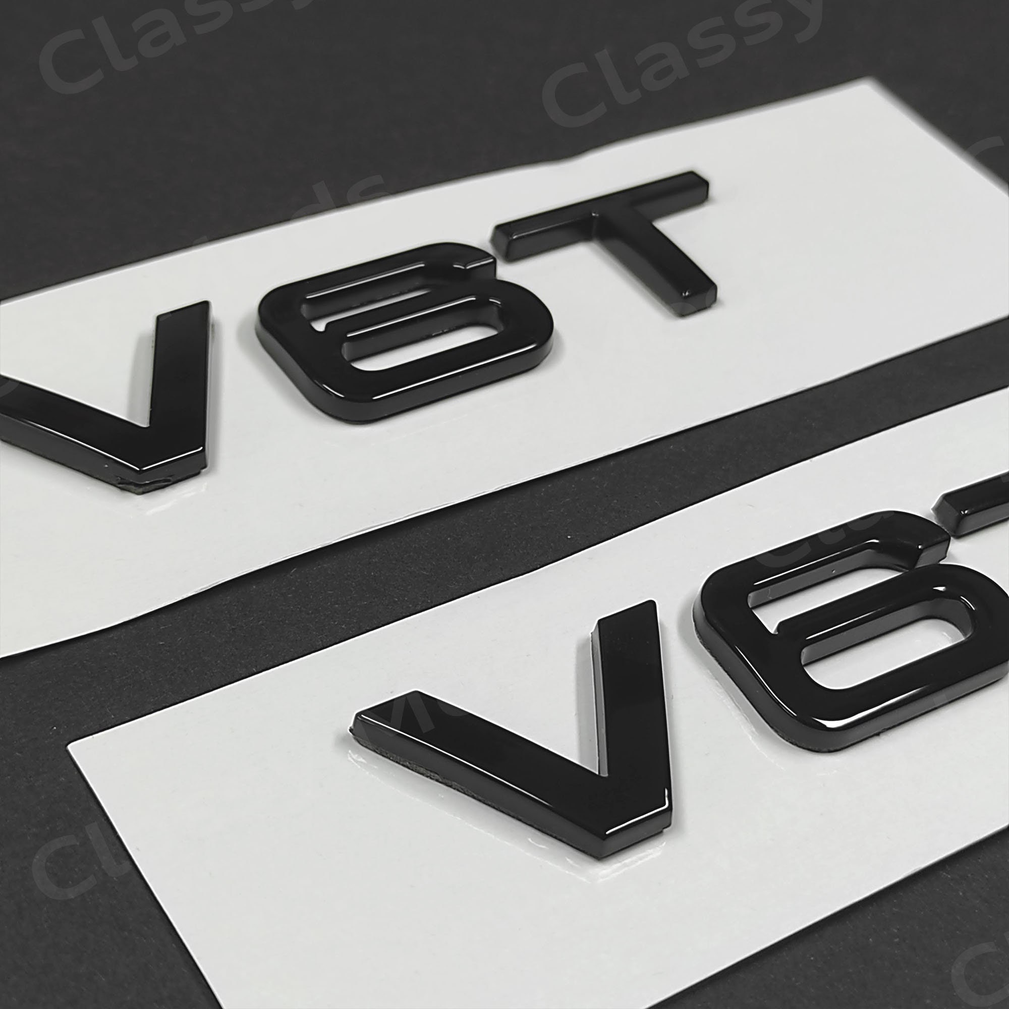 Audi V6T Gloss Black Side Fender Emblems Badge Letters - Etsy