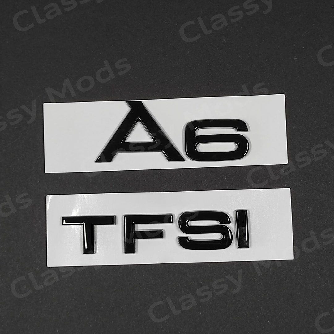 Audi A6 TFSI Gloss Black Rear Badge Emblem Letters - Etsy
