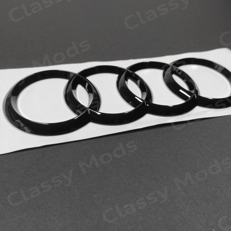 Audi Rear Emblem Logo Badge 193mm Trunk Lid Gloss Black A1 A3 - Etsy