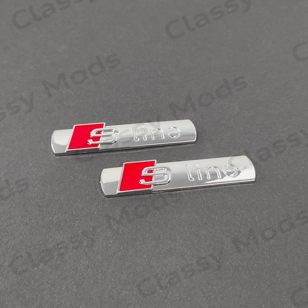 2x S-line Side Fender Emblem Badges Sport Chrome - Etsy