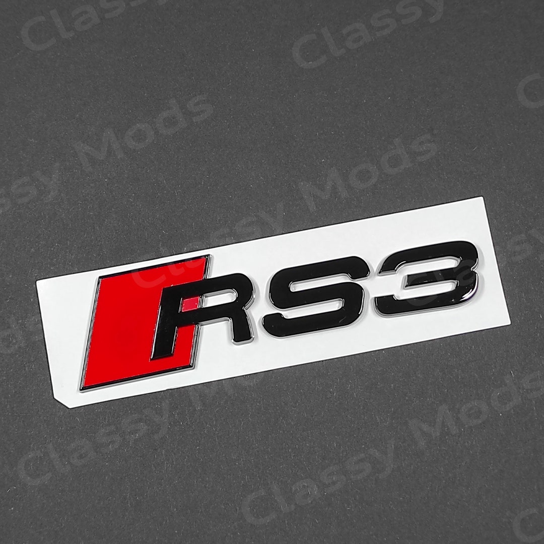 Audi RS3 Gloss Black Rear Emblem Badge Lettering - Etsy