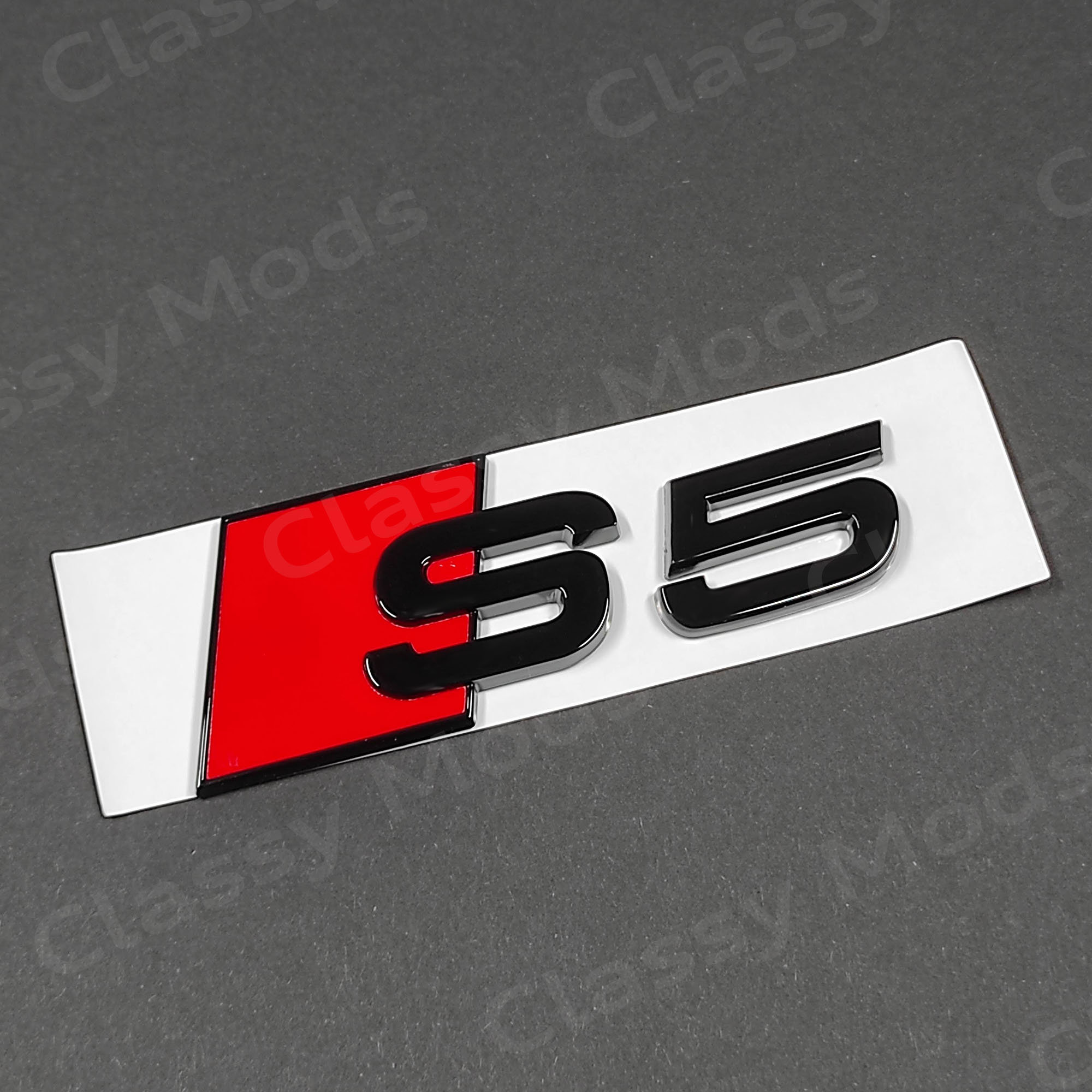 Audi S5 COUPE Front & Rear Rings Emblem Badge SET Gloss Black 2008-2019 ...