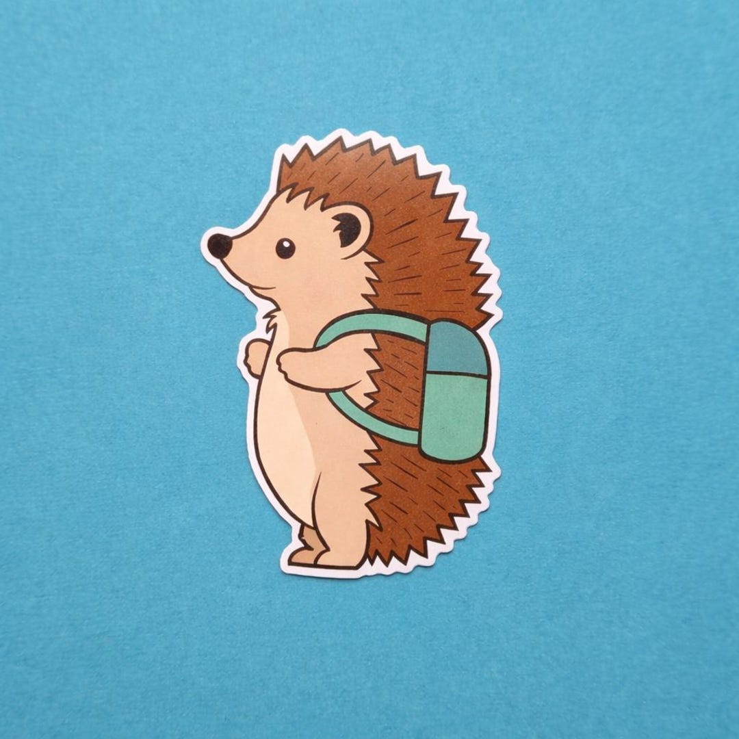 Hedgehog Sticker | Animal Vinyl Sticker, Weatherproof Matte Decal - Etsy