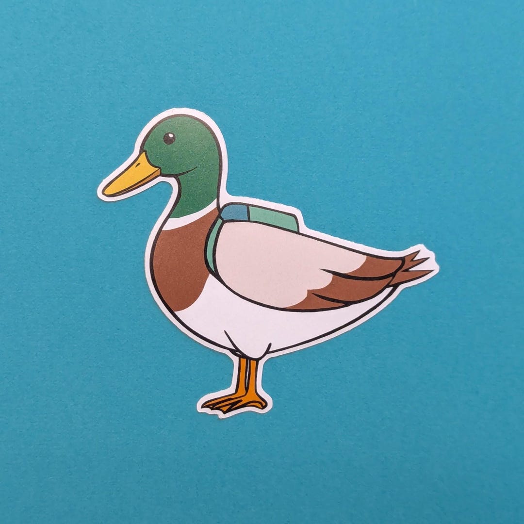 Mallard Duck Sticker | Die-cut Vinyl Sticker | Waterproof Nature ...