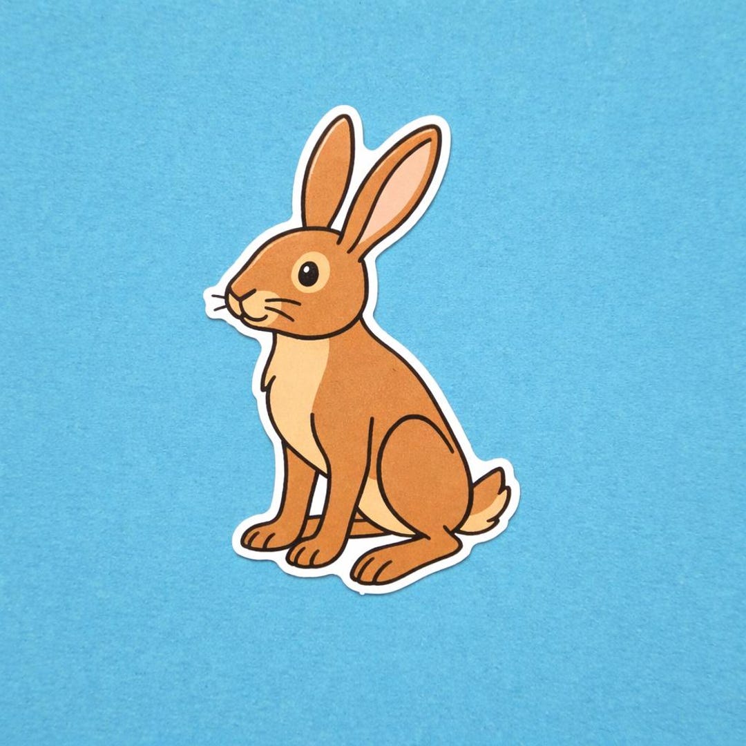 Hare Sticker | Animal Vinyl, Waterproof Woodland Decal, Die Cut ...