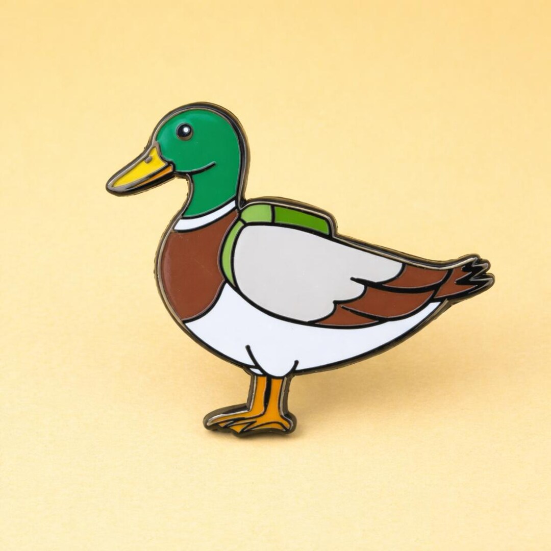 Mallard Duck Enamel Pin – Duck Pin Badge, Bird Gift, Mallard Brooch ...