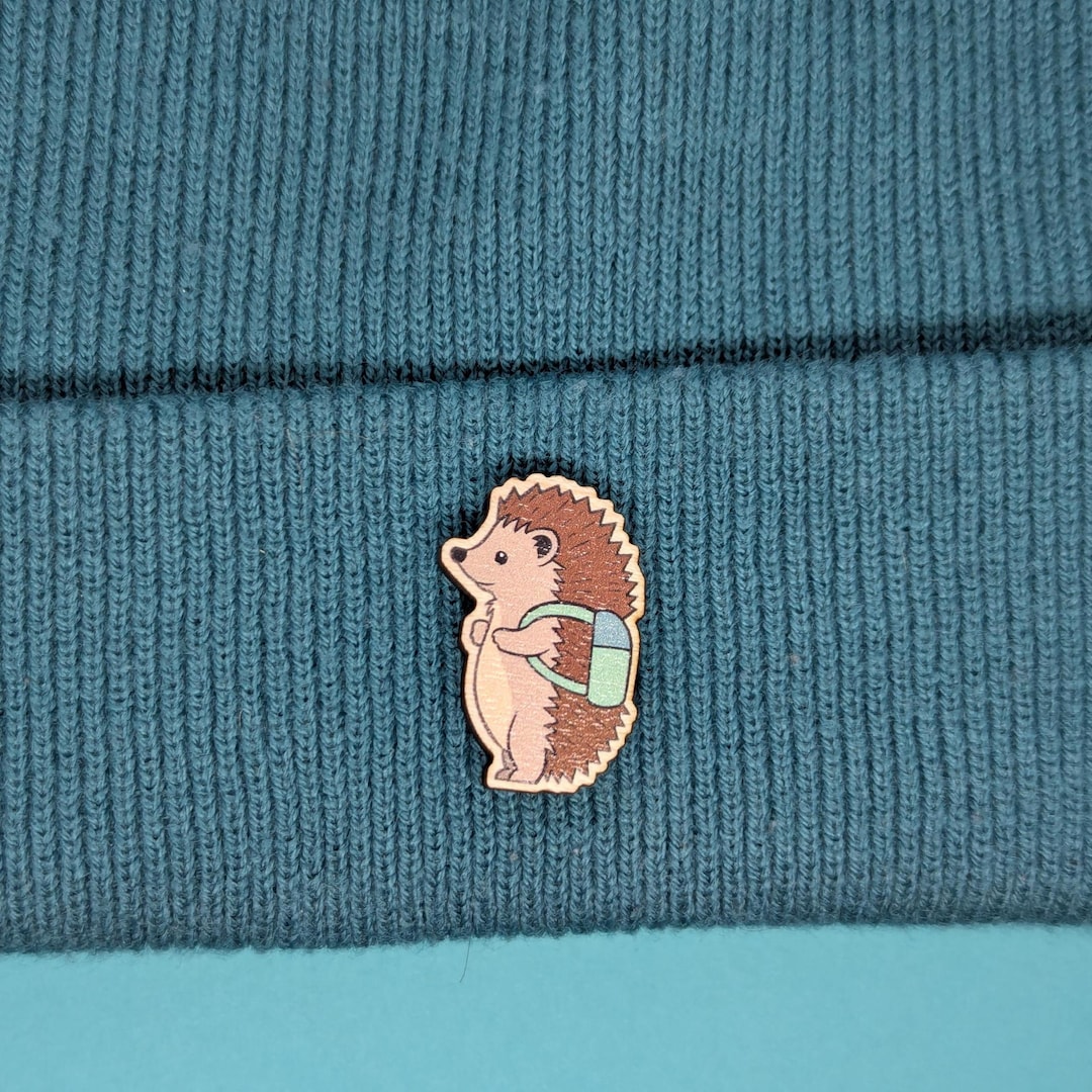 Hedgehog Wooden Pin | Animal Brooch, Eco Friendly Badge, Wildlife Gift ...