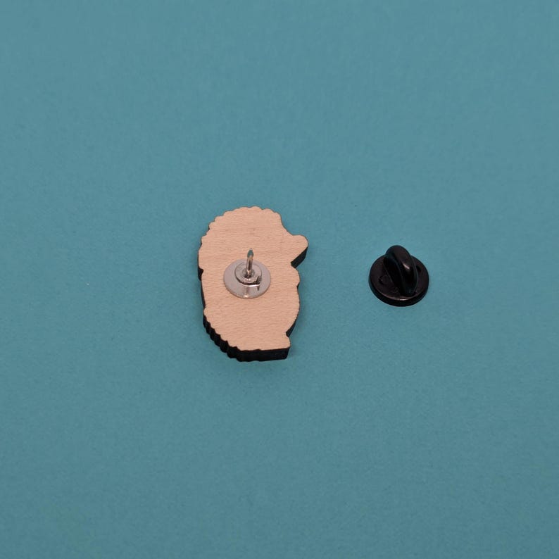 Hedgehog Wooden Pin | Animal Brooch, Eco Friendly Badge, Wildlife Gift ...