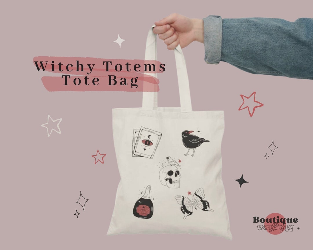 Witchy Tote Bag / Witchcraft Totems Tote Bag / Witchcraft Boho Gift ...