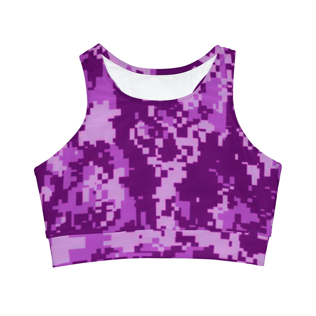 Camouflage, Pixelated, Gafldprint High Neck Crop Bikini Top AOP - Etsy