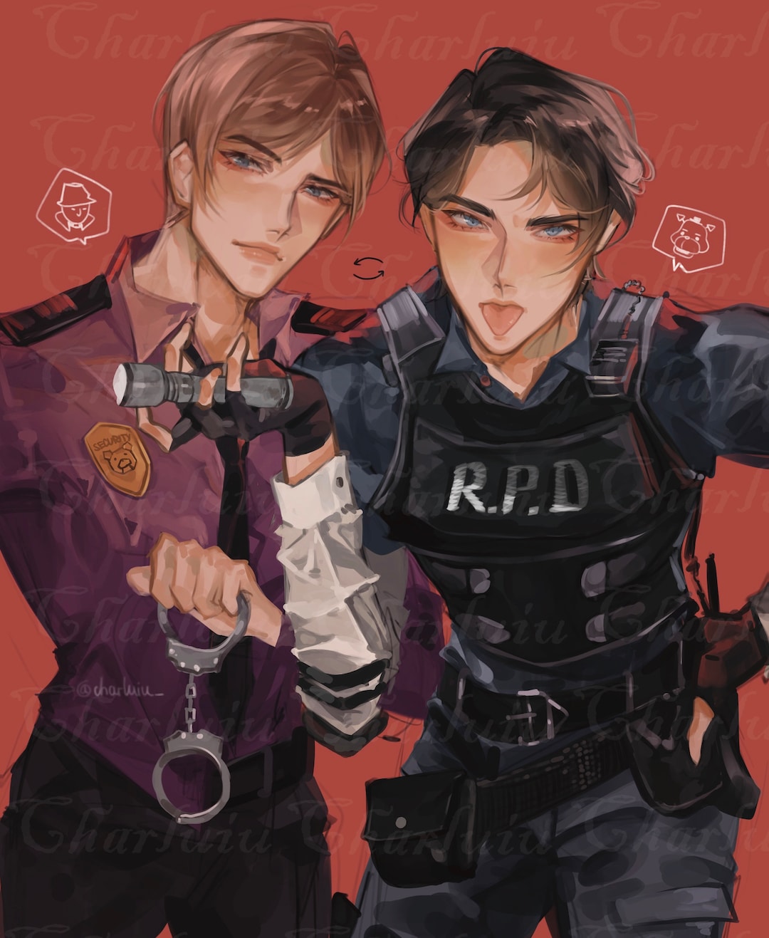 Leon S. Kennedy + Michael Afton Crossover ART PRINT - Etsy