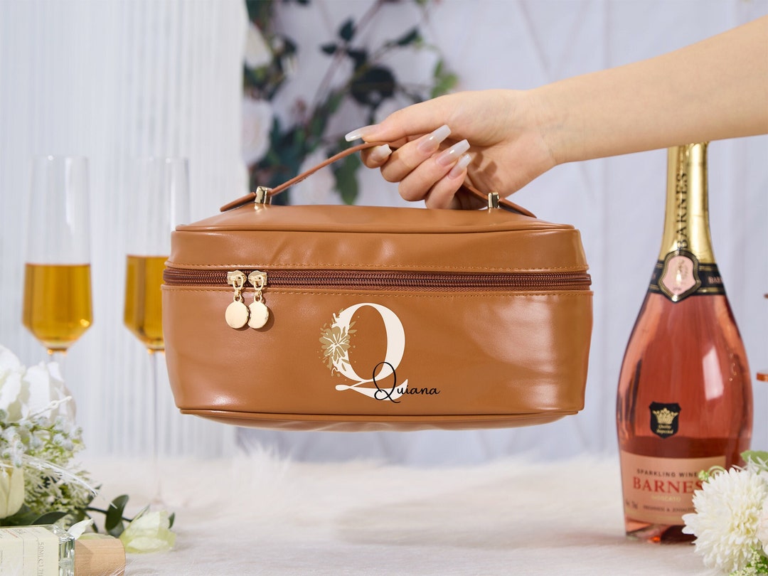Custom Leather Cosmetic Bag Personalized Makeup Storage - Etsy