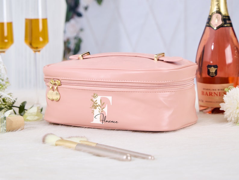 Custom Leather Cosmetic Bag Personalized Makeup Storage - Etsy