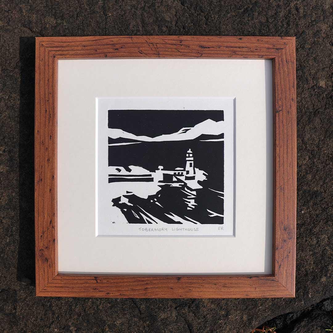 Tobermory Lighthouse Linocut Print Isle of Mull, Scotland - Etsy