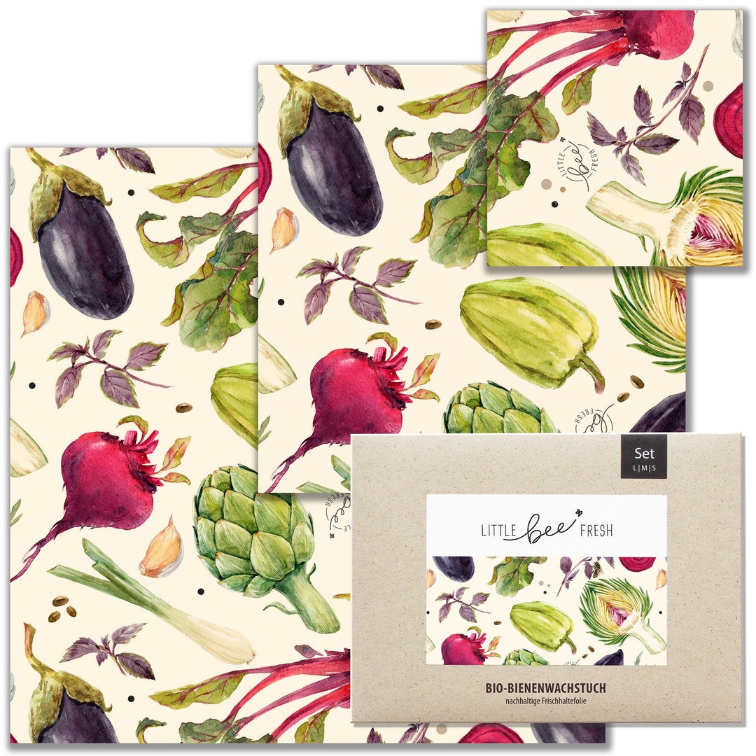 Organic Beeswax Cloths Starter Set S/meter/l vegetables From Germany ...