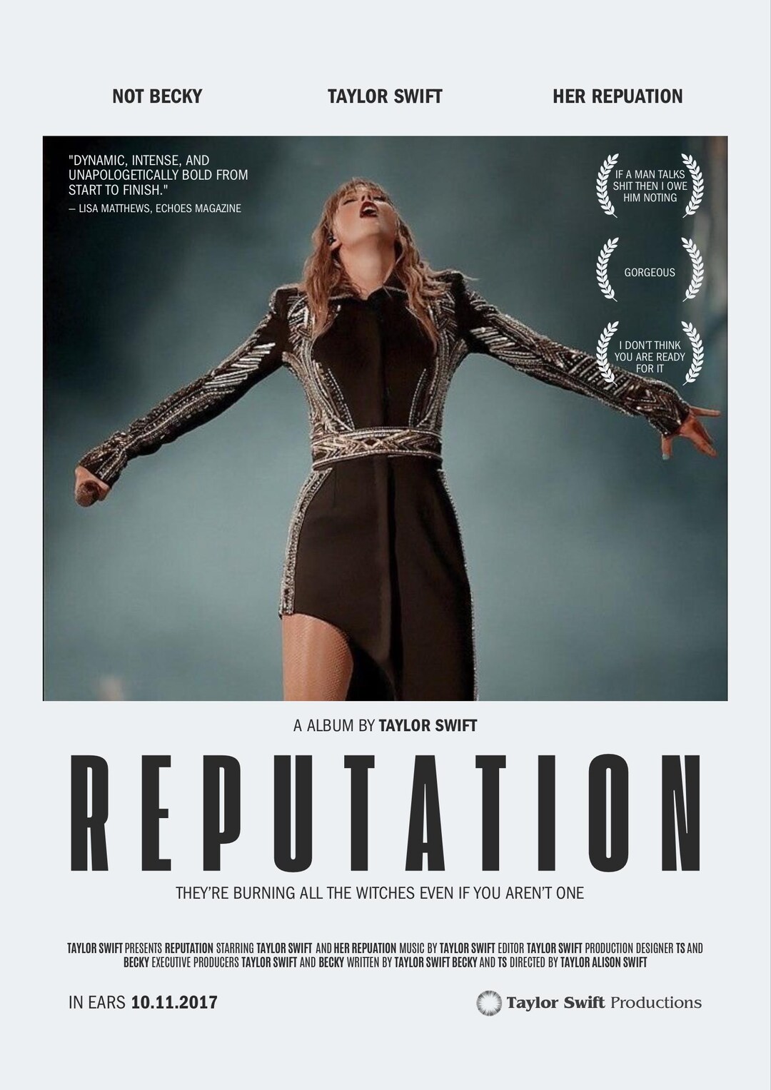 Taylor Swift Reputation Movie Poster - Etsy