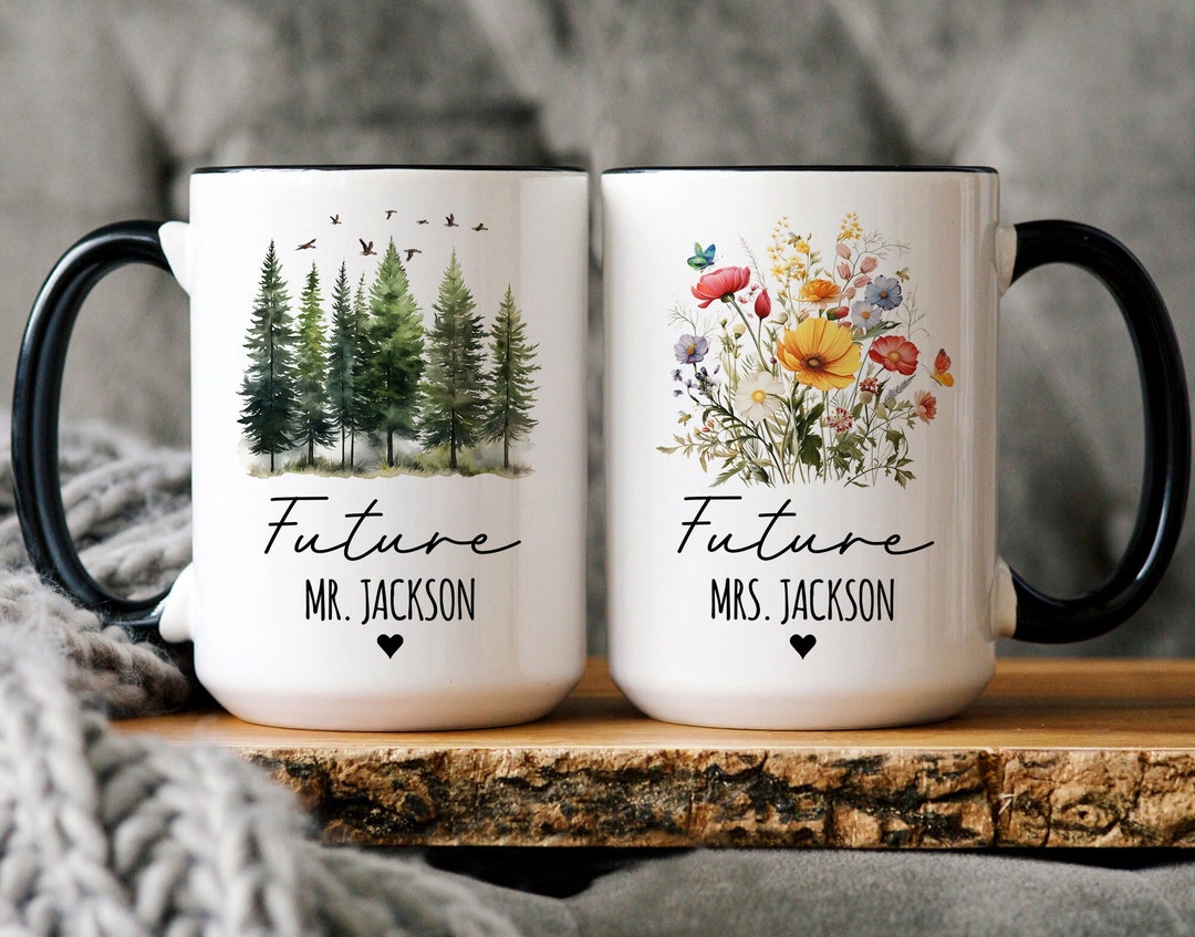 Engagement Mug Future Mr and Mrs Mug, New Bride and Groom Set Mug ...