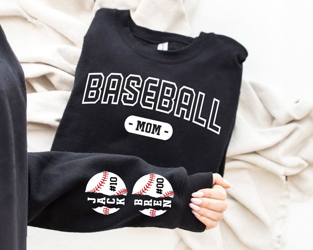 Custom Baseball Mom Sweatshirt, Custom Baseball Mom Crewneck With Name ...