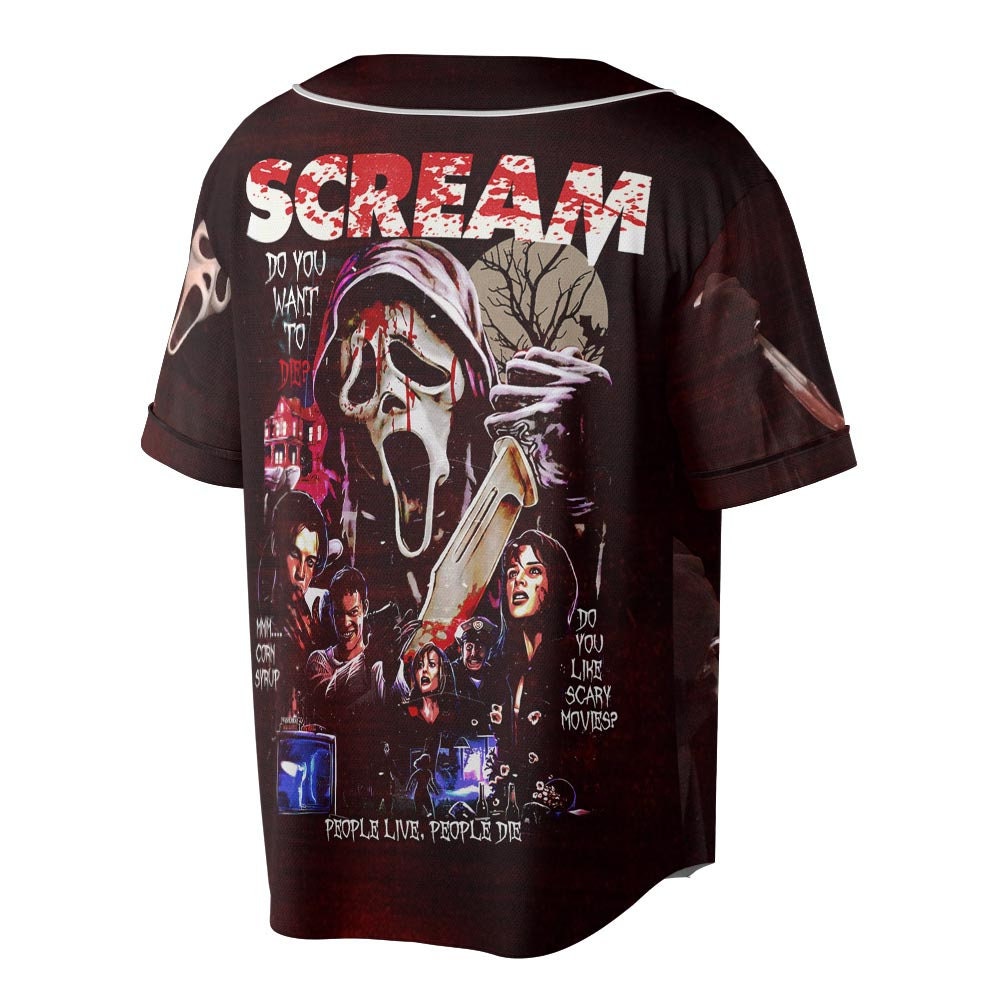 Personalized Ghostface Scream Movie Baseball Jersey sold by Velvet ...
